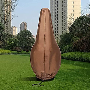 Chiminea Covers Waterproof, Protective Fire Pit Heater Cover, Chiminea Caps, Outdoor Patio Chiminea Covers, Durable Cover for Clay Chiminea , Brown (M:12"X28"X48")