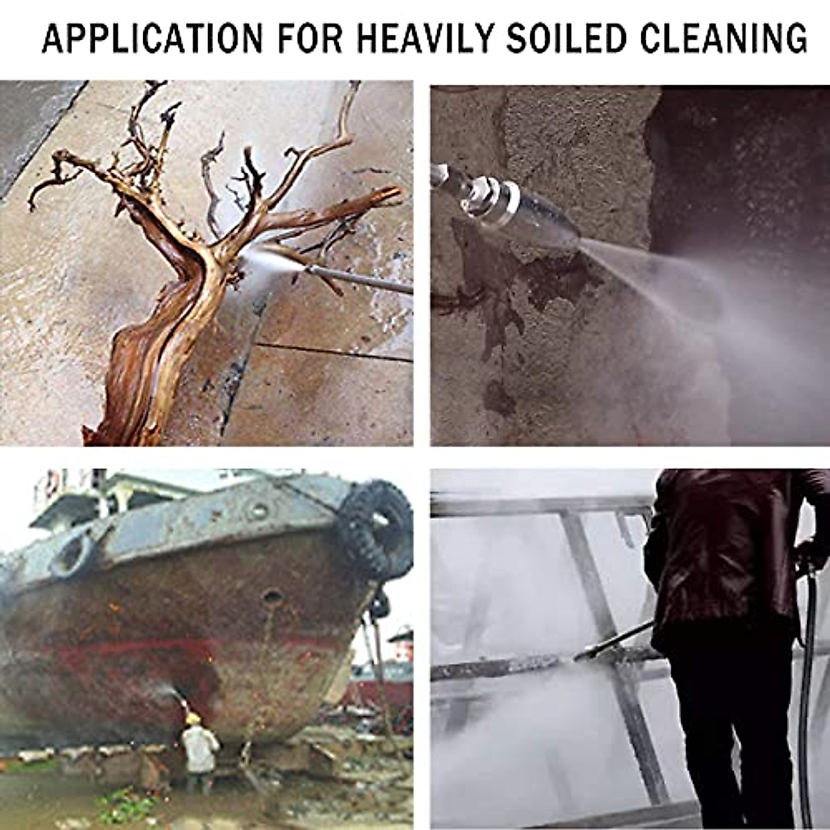 Raincovo Turbo Nozzle for Pressure Washer, Rotating Nozzle for Hot and Cold Water, 1/4 Inch Quick Connect, Orifice 3.0, 3600 PSI