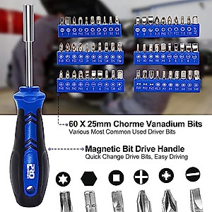 Prostormer 240-Piece Mechanics Hand Tool Set, General Assorted SAE/Metric Sockets and Wrenches Automotive Repair Tool Kit with Plastic Storage Toolbox