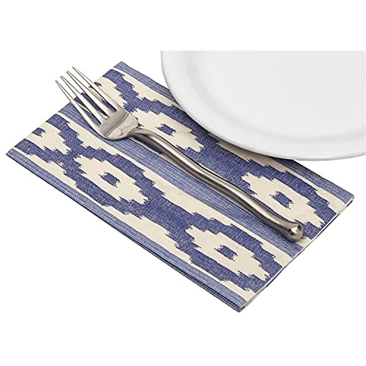 Decorative Paper Hand Towels Fingertip Towels Disposable Blue Bathroom Decor Modern Ikat Pak 64