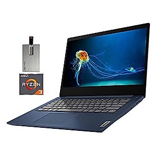 2021 Lenovo IdeaPad 3 14" FHD Laptop Computer, AMD 3rd Gen Ryzen 3-3250U, 8GB RAM, 1TB HDD, AMD Radeon Vega 3, Dolby Audio, HD Webcam, HDMI, Windows 10 S, Abyss Blue, 32GB SnowBell USB Card