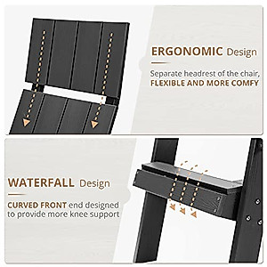 LUE BONA Modern Adirondack Chairs Set of 4, Black Plastic Adirondack Chair, High Back Poly Adirondack Fire Pit Chairs Weather Resistant, Patio Outdoor Chairs for Porch, Deck, Pool, Garden, 330LBS