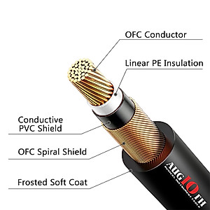 Augioth 12 Inch Guitar Patch Cable 30 CM Performance Guitar Effect Pedal Cables Straight to Angled 2Pack