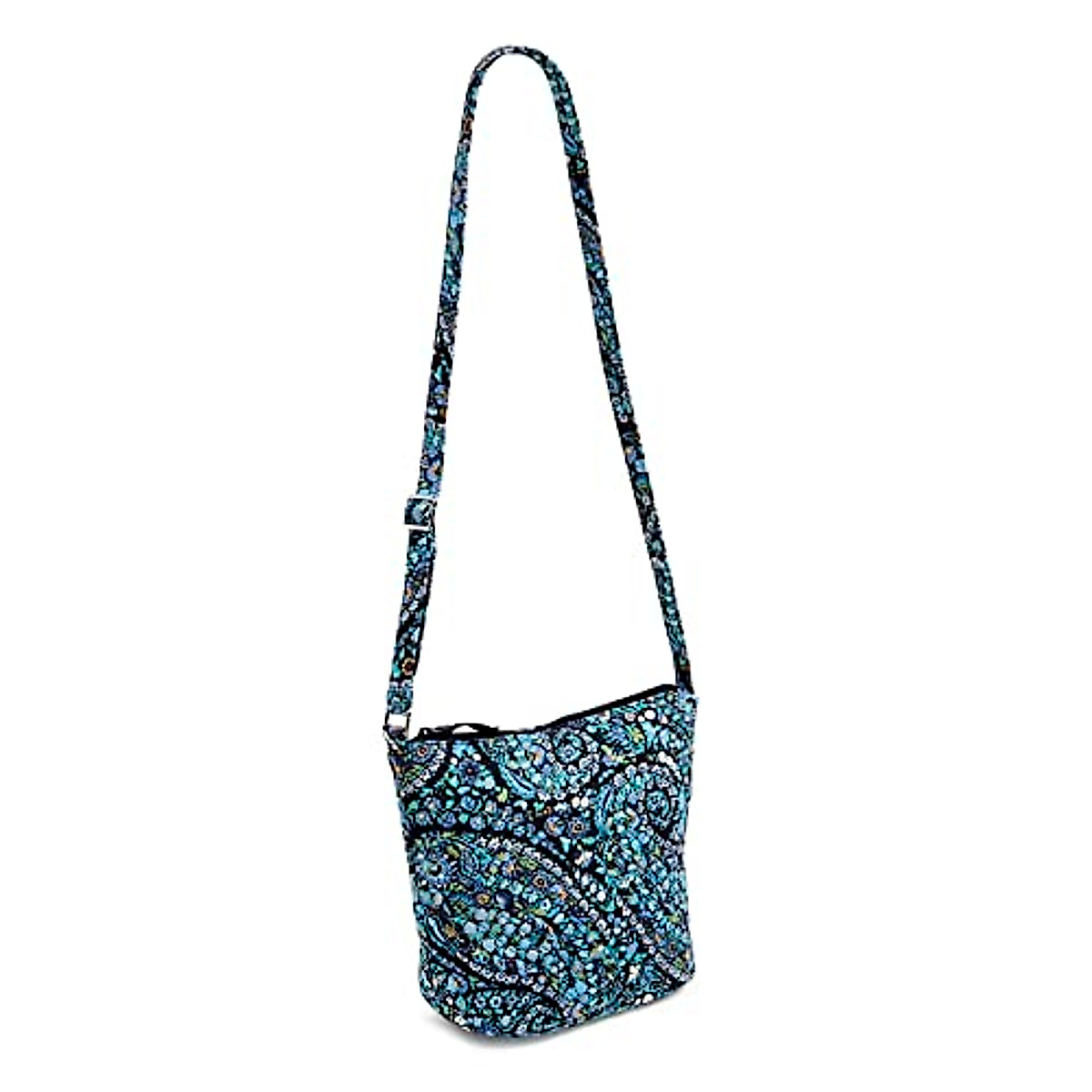 Vera Bradley Women's Cotton Bucket Crossbody Purse, Dreamer Paisley - Recycled Cotton, One Size
