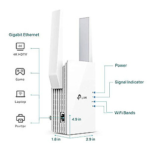 Certified Refurbished TP-Link AX1500 WiFi Extender Internet Booster,OneMesh Compatible(RE505X) (Renewed)
