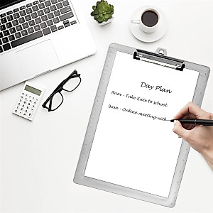 Acrimet 3 Pack Clipboard Letter Size A4 (13 3/8” x 9 7/16”) Low Profile Clip & Side Rulers, Durable Plastic for Office, School, Home Use - Clear Crystal Color