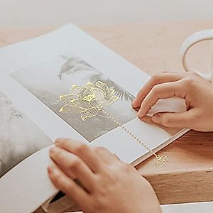 6pcs Metal Leaf Bookmarks, Hollow Metal Bookmarks with Chain or Pendant Bookmarks Metal for Book Lovers Men Women
