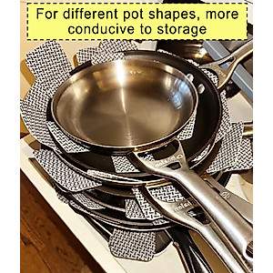 Pot and Pan Protectors 12 Pcs (10" 14" 15"), Pan Protectors for Stacking, Pots and Pans Dividers, Avoid Scratching Cookware Protectors