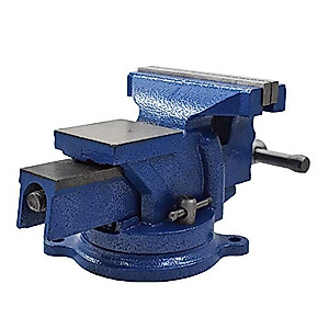 findmall 5" Bench Vise with Anvil 360° Swivel Locking Base Table Top Clamp Heavy Duty Vice Swivel Base Bench