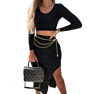 Chain Belts for Women Fashion Plus Size Waist Chain Belt Gold Silver Waist Belt Belly Chain Waist Belt Body Chain for Dress
