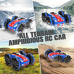 VOLANTEXRC Toys for 6-12 Year Old Boys, Amphibious RC Car for Kids, 2.4Ghz Remote Control Boat Waterproof 4WD Stunt Car, Gifts for Birthday, Christmas, Boys and Girls