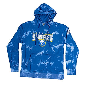 Calhoun NHL Surf & Skate Unisex Crystal Tie Dye Ultra-Soft Pullover Hoodie – The Sunset Collection (Buffalo Sabres, Large)