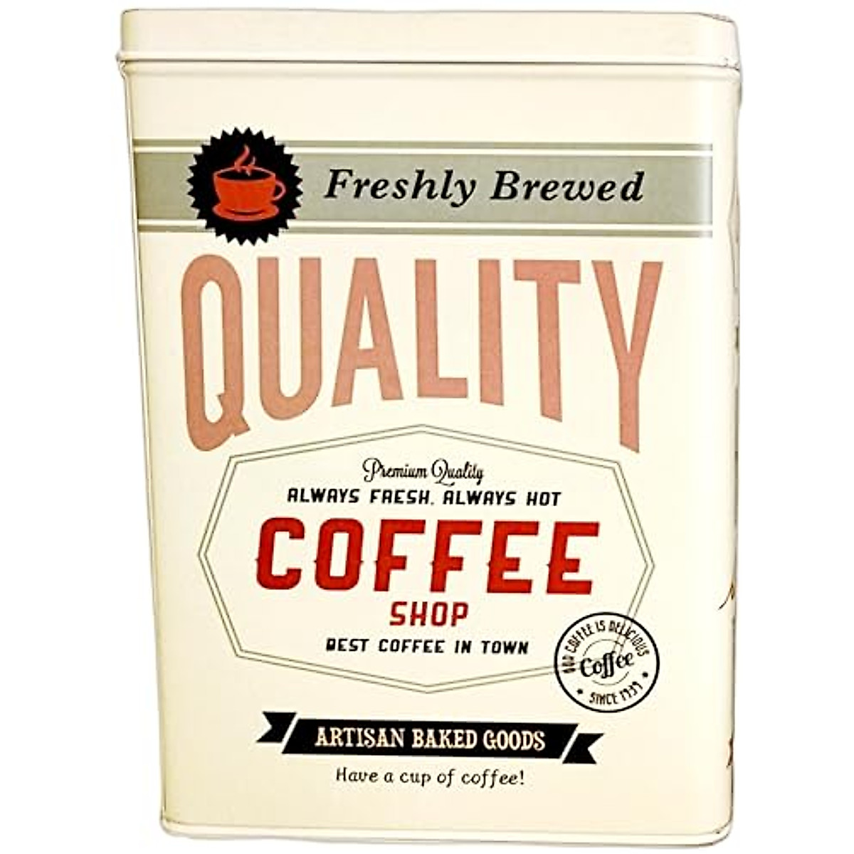 hadaaya Farmhouse Coffee Storage Container Set with Lids – Tall Rectangular Canisters for Coffee & Tea – Airtight White Kitchen Canister Set