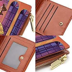 KBVWHW Cartoon Animation Faux Leather Wallet |Beauty and The Beast Wallet | TV Movie Lover Gifts Birthday Graduation Inspirational Gifts for Daughter Girls (beauty 2)