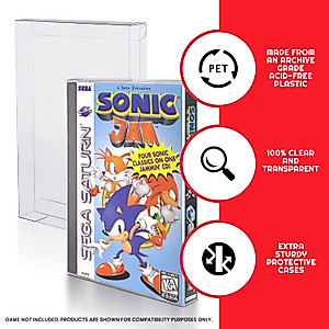 EVORETRO Game Box Protector for Sega CD, Saturn & Sony PS1 Longbox Games - 0.40MM Thick Bulk retail bags game cases. Retro gaming console partner for retro game system collection (pack of 25)
