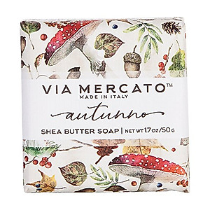 Via Mercato Natale Shea Butter Soap Boutique Luxury Gift Box (Set of 4, 50g Each) - Autunno