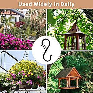 30 Pack S Hooks for Hanging,S Hooks with Safety Buckle,Heavy Duty S Shaped Hooks,3.55 inch Rustproof S Hanging Hooks,Black S Hooks for Hanging Plants Kitchen Utensil Pots Pans Bathroom Closet Garden