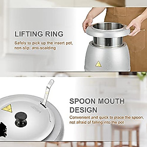 Valgus Commercial 10.5QT Soup Kettle, Electric Countertop Food Soup Warmer with Stainless Steel Hinged Lid and Detachable Pot for Home, Catering, Restaurants, Silver