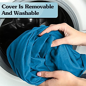 Yogibo Zoola Lounger Outdoor Bean Bag Chair, Single Seat Beanbag, Water Resistant, Cozy Patio Deck Lounge Furniture, Lightweight, Portable, Storm