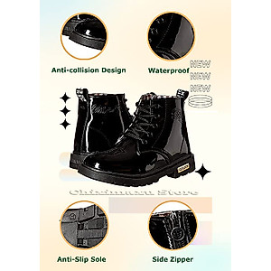 Cixi Maxu E-Commerce.Co.Ltd Girls Boys Rose PU Waterproof Child Ankle Boots,Little Kid, 13M US