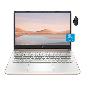 2022 HP Pavilion Laptop, 14-inch HD Touchscreen, AMD 3000 Series Processor, Long Battery Life, Webcam, HDMI, Windows 10 + One Year of Office365 (14, 16GB RAM | 320GB Storage, Rose Gold)