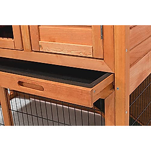 TRIXIE Pet Products Rabbit Hutch with Sloped Roof, Small, Glazed Pine