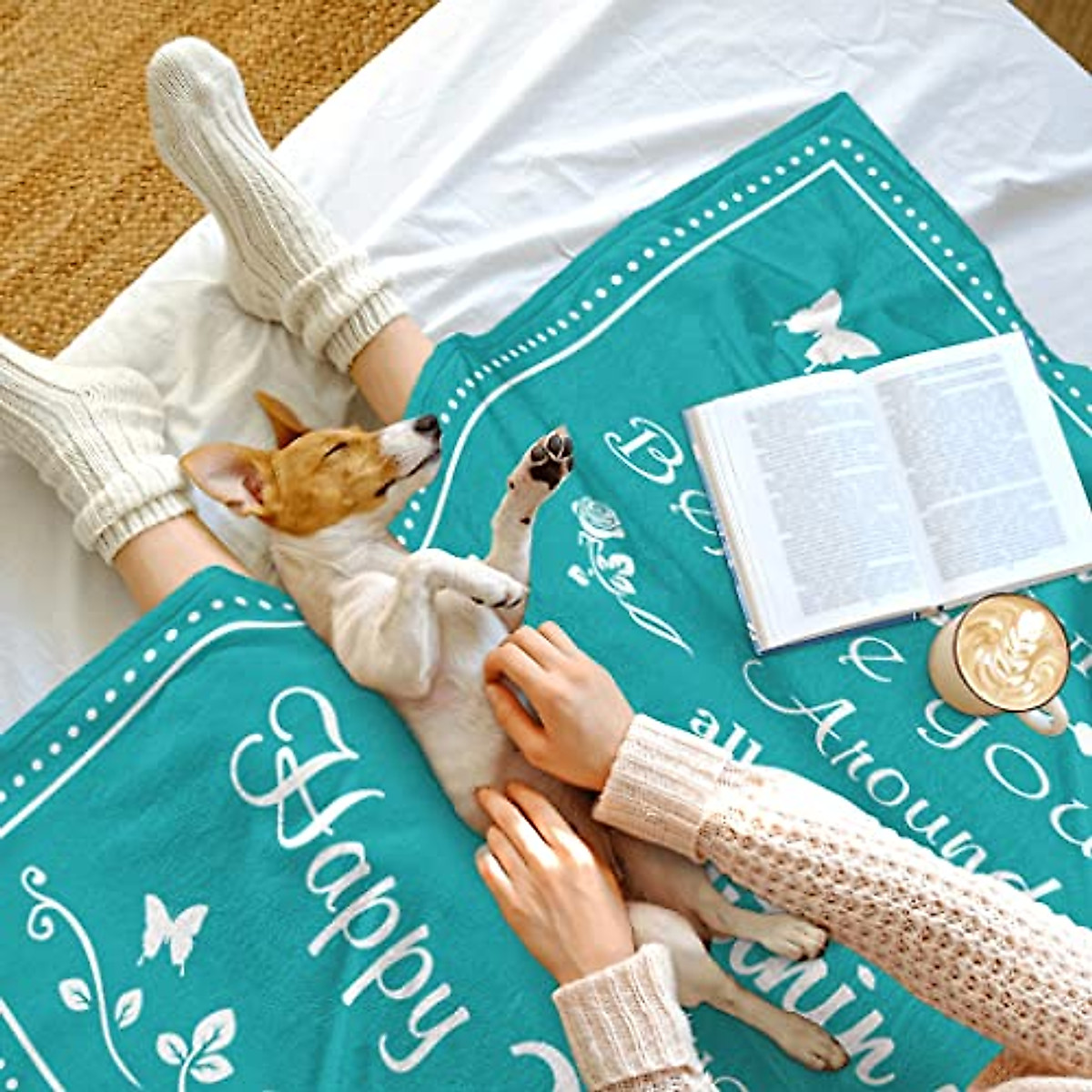 Fouca 25th Birthday Gifts for Women, Happy Birthday Gifts for 25 Year Old Women, Best 25th Gift Ideas Throw Blankets for Daughter Niece Bestie Sister Friends, 25th Birthday Decorations 60" X 50"