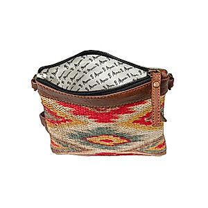 Mona B Canvas Handbag for Women | Zipper Bag | Crossbody Bag | Stylish Vintage Recycled Upcyled Bags Women (Brown-Presley)