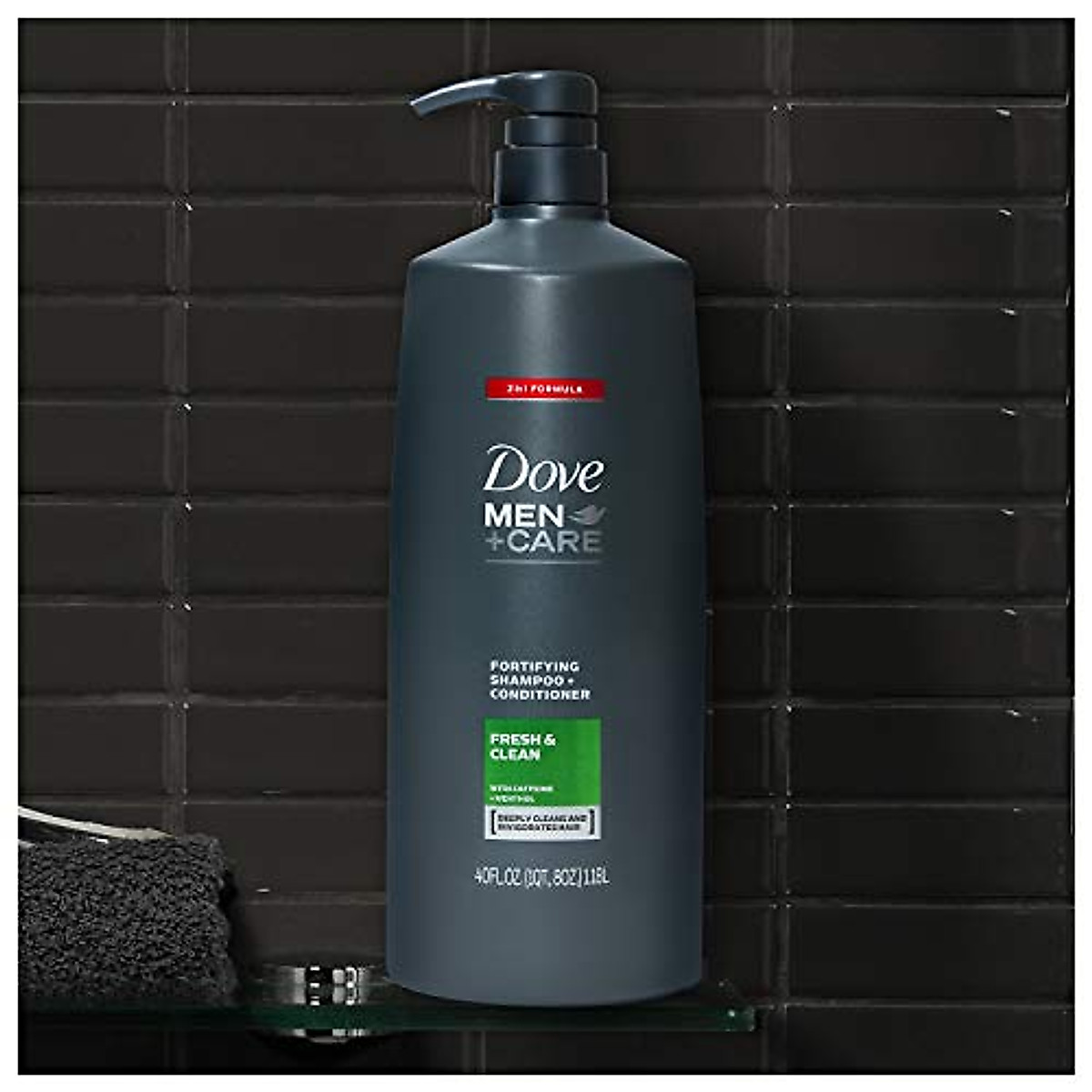 Dove Men+Care Fortifying 2 in 1 Shampoo and Conditioner for Normal to Oily Hair Fresh and Clean with Caffeine Helps Strengthen and Nourish Hair 40 oz