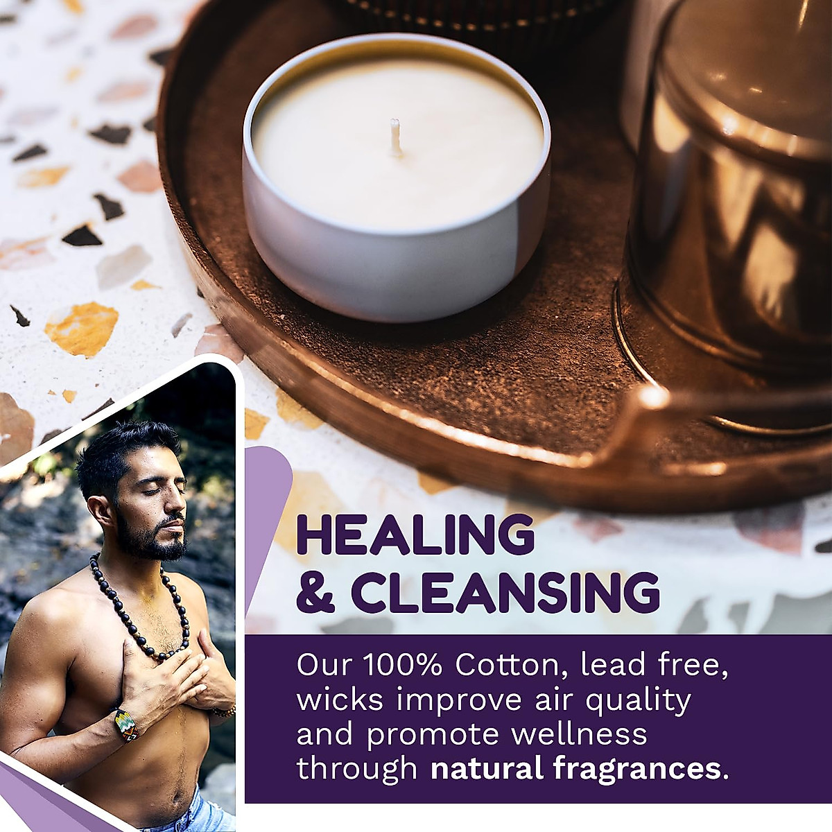 Lullify Essentials Bundle | Cork Yoga Mat | Signature Scent Natural Soy & Beeswax Candles | Silk Travel Mask