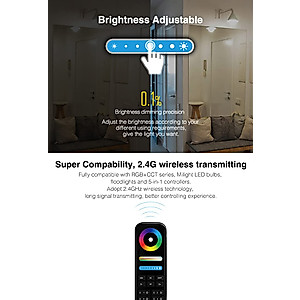 LGIDTECH FUT089-B Miboxer 8-Zone LED Remote Controller Black Color,Work with RGB+CCT LED Light Bulb,Downlight,Strip Controller.Not Work with FUT035 FUT036 FUT037 FUT038 FUT039