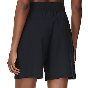 Women's Bermuda Shorts Athletic Long Loose Fit Shorts with Pockets Drawstring Lounge Shorts for Walking Workout Yoga (Black, X-Large)