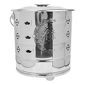 Operitacx Stainless Steel Burn Barrel Incinerator Cage Metal Fire Pit Garden Fire Cage Yard Debris Burn Incinerator Bin for Garden Paper Leaf Trash Wood Backyard Bonfire