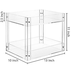 MyGift 2-Tier Clear Acrylic Desk Organizer Document Tray, Home Office Desktop Paper Tray