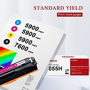 055H 055 Toner MF743Cdw Toner Cartridge Replacement for Canon 055H 055 High Yield Color imageCLASS MF741Cdw MF743Cdw MF745Cdw MF746Cdw LBP664Cdw Toner Printer (Black,Cyan,Yellow,Magenta)