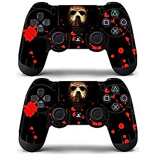 Decal Moments 2 Pack Regular PS-4 Controllers Skin Decal Stickers Cover Vinyl Wrap Horror