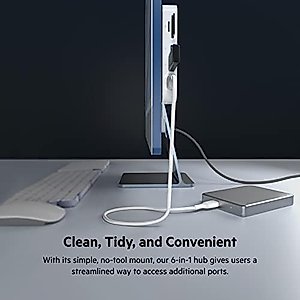 Belkin USB-C 6-in-1 Multiport Hub with Mount - USB Hub - USB C Docking Station with Micro SD Card Reader - Powered USB Hub - Compatible with MacBook, Chromebook, iMac, PC & Other USB-C Devices