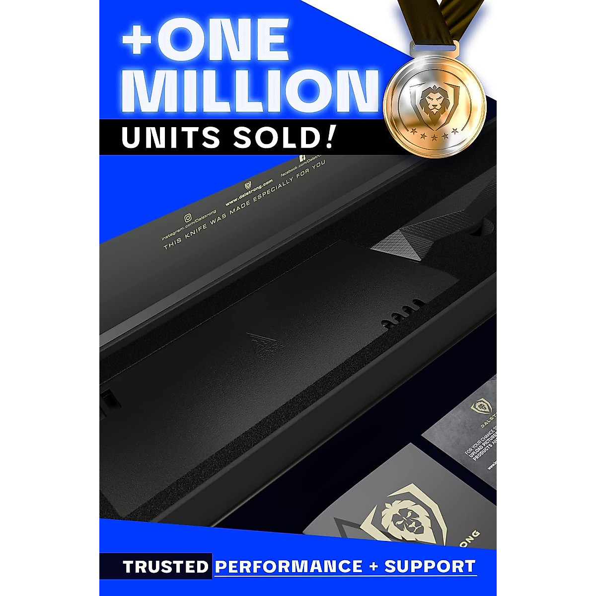 Dalstrong Hybrid Cleaver & Chef Knife - 8 inch - 'The Crixus' - Shadow Black Series - Razor Sharp Black Titanium Nitride Coated - High Carbon 7CR17MOV-X Vacuum Treated Steel - Sheath - NSF Certified