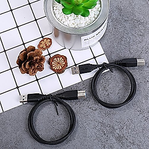 Besgoods USB 3.0 Cable A-Male to B-Male [1.5ft/50cm] Short Cable Braided Cord- 2Pack, Black