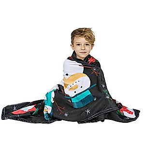 Snowman Throw Blanket, Super-Soft Extra-Large Snowman Winter Blanket for Boys, Girls, Adults, Teens, and Kids, Fleece Winter Themed Blanket (50 in x 60 in) Warm and Cozy Throw for Bed, Crib or Couch