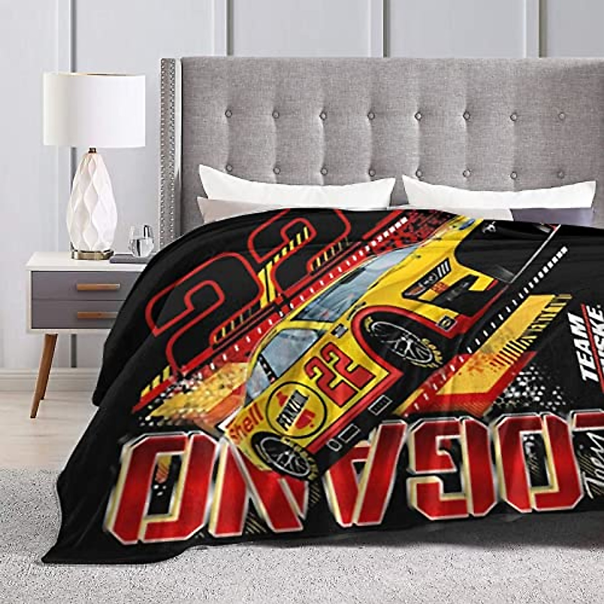 Joey Logano 22 All Season Fleece Blanket Throw Ultra Soft Flannel Blanket Digital Printed Premium Fluffy Microfiber Fleece 40"x30"