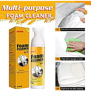 Car Magic Foam Cleaner, Foam Cleaner for Car, Foam Cleaner All Purpose, Multi-Purpose Foam Cleaner, Powerful Stain Removal Kit (30ml, 3pcs)