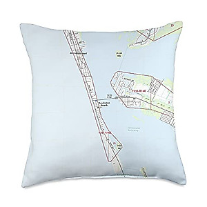 Anna Maria Island City Atlas Bradenton Beach FL Map (2018) Throw Pillow, 18x18, Multicolor