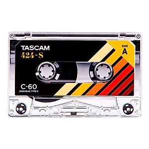 TASCAM 424-S High Bias Cobalt Type II C-60 Blank Studio Cassette Tape for Audio Recording and Mastering