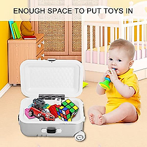 Wakects Doll Suitcase, Mini Dolls Travel Suitcase Baby Suitcase Toy, Mini Luggage Box Rolling Suitcase for Doll, Kids(Silver)