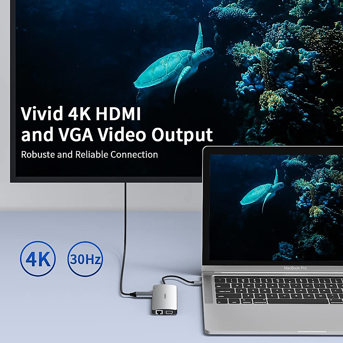 USB C Docking Station, MacBook HDMI Adapter 13-in-1 UPGROW Type-C Hub with 4K HDMI,VGA,USB 3.0&2.0, USB C/F, PD Charger, SD/TF, RJ45, Aux, USB C Ethernet Adapter Splitter for Most Type C Laptops
