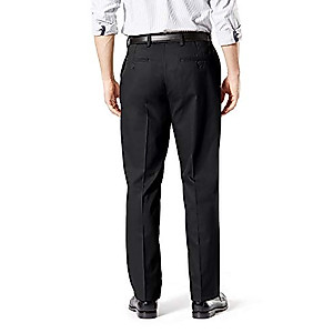 Dockers Men's Classic Fit Signature Khaki Lux Cotton Stretch Pants (Regular and Big & Tall), Black, 44W x 30L