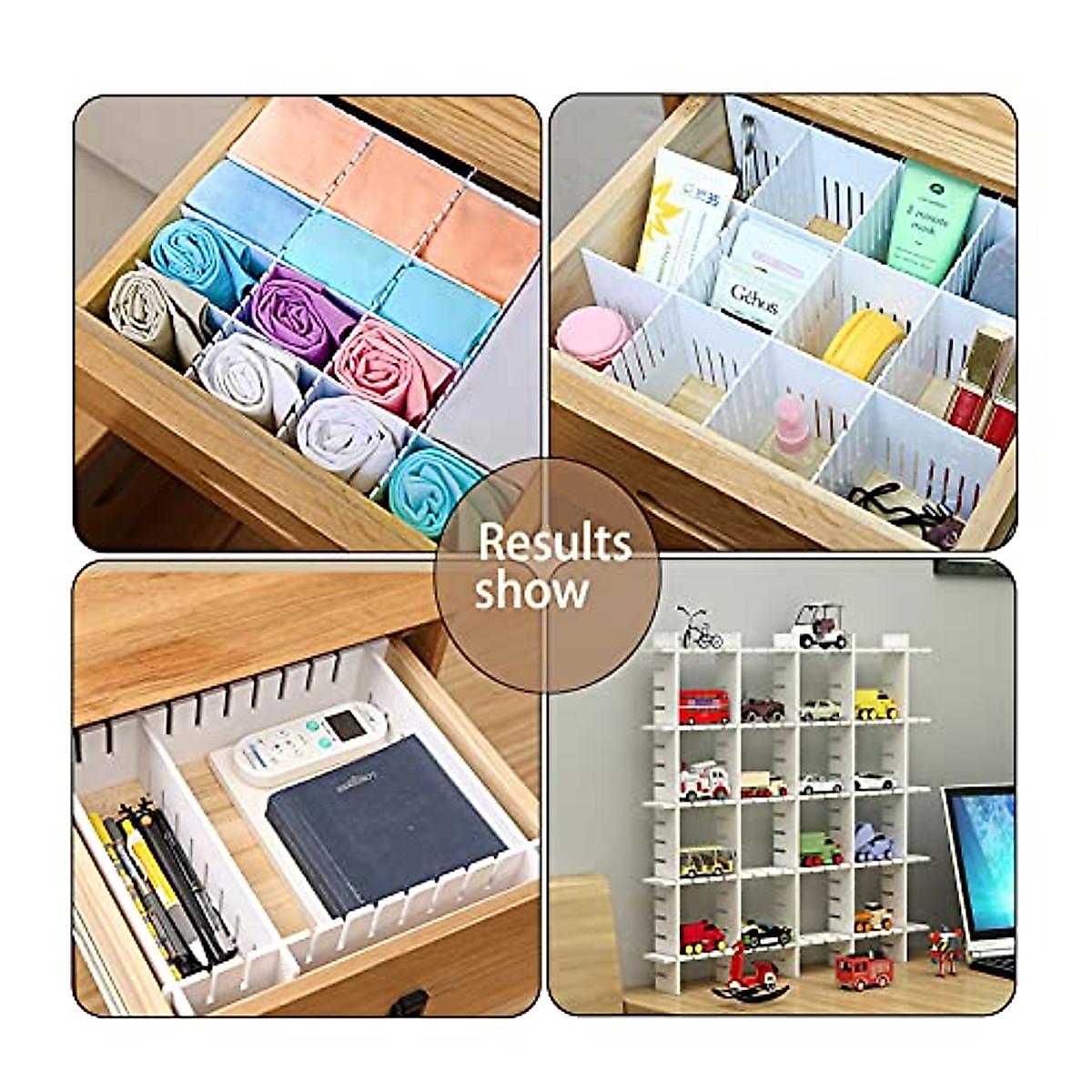30Pcs Drawer Dividers, Drawer Divider Adjustable DIY Storage Organizer, Thicken Drawer Organizers, Organize Dresser Cosmetics, Tools Drawer Organizers Divider White