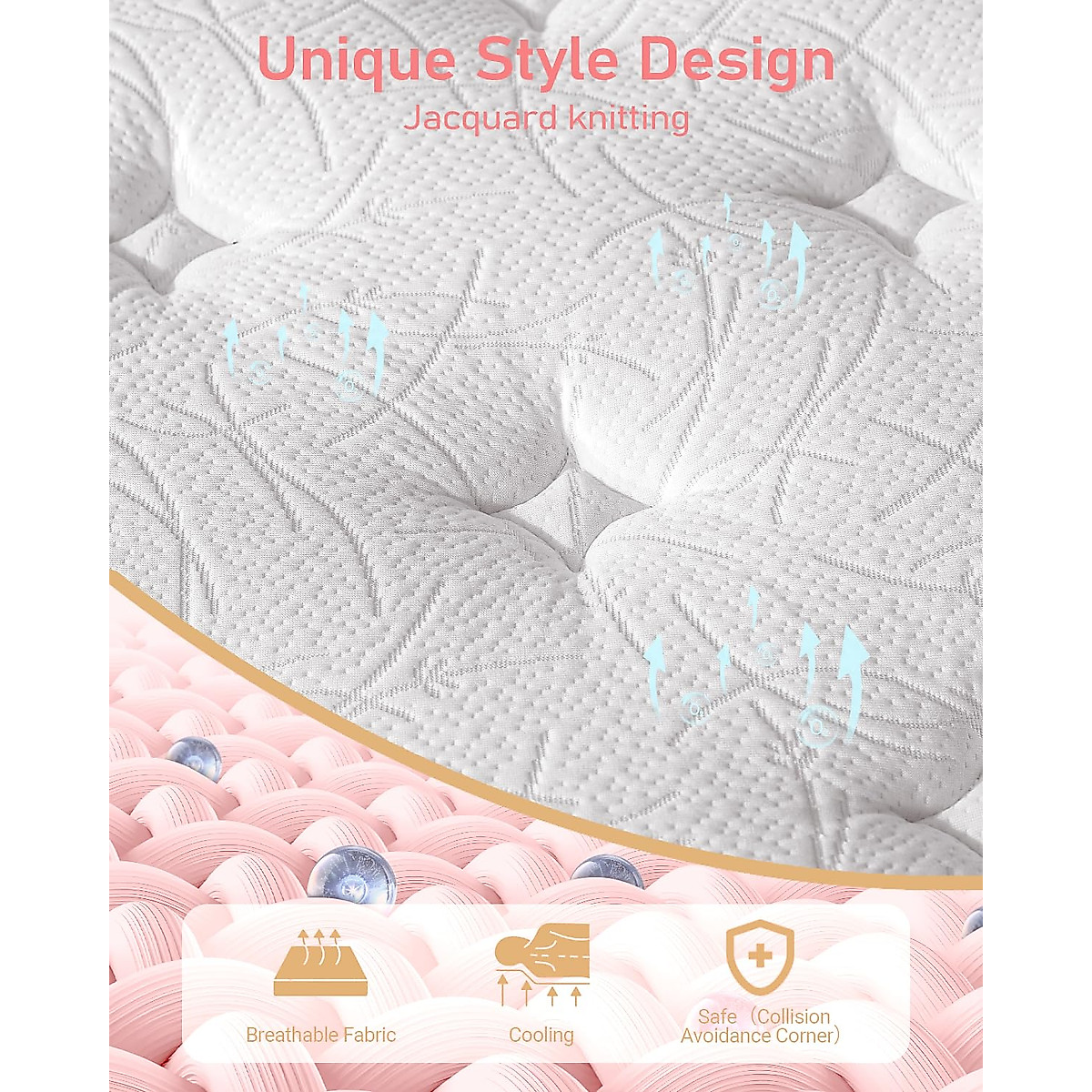 LegacyAmerhome Twin Mattress, 8 inch Twin Size Hybrid Mattresses in a Box with Cool Gel Memory Foam, Pocket Springs for Motion Isolation, Medium Firm Matress, CertiPUR-US, 100-Night Trial, 39"x75"x8"