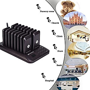 Retekess TD157 Restaurant Pager,Pagers for Restaurants,Touch Keyboard,Only Flash Modes,16 Pagers for Food Truck,Clinic,Coffee Shop,Bar